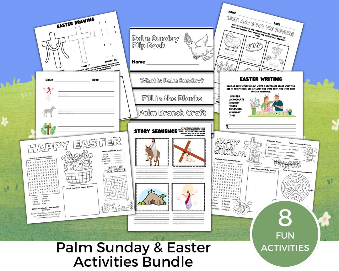 Christian Easter Activity Pack, Printable, Printable Easter Coloring ...