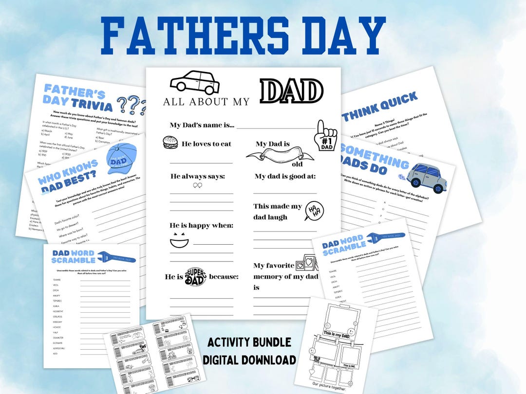 All About Dad Fathers Day Activities, Coloring Pages for Dad, Classroom ...
