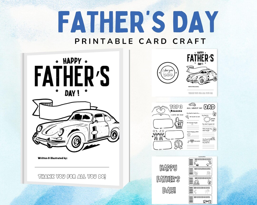 All About My Dad Printable Book, Cards Printable, Easy Fathers Day DIY ...