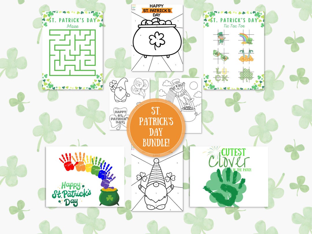 Printable Color by Number, St. Patrick's Day, Preschool Coloring, Easy ...