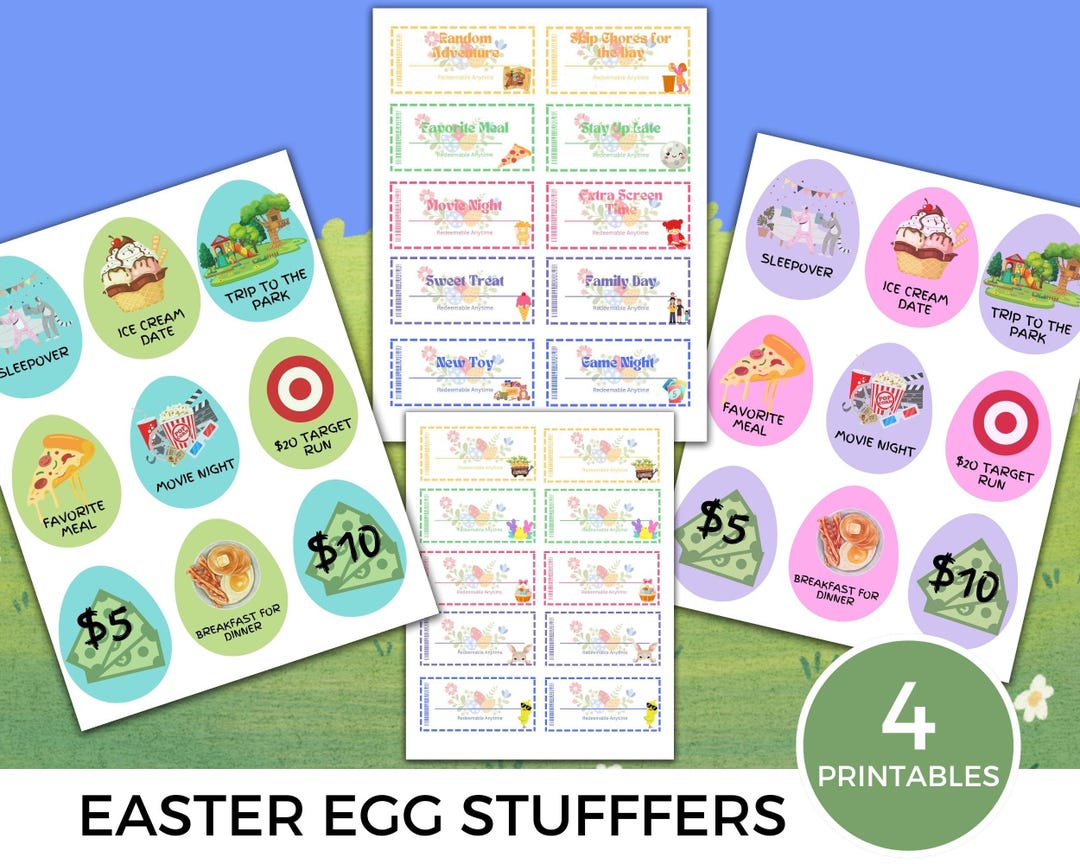 Printable Easter Egg Rewards, Printable Gifts for Easter, Printable ...