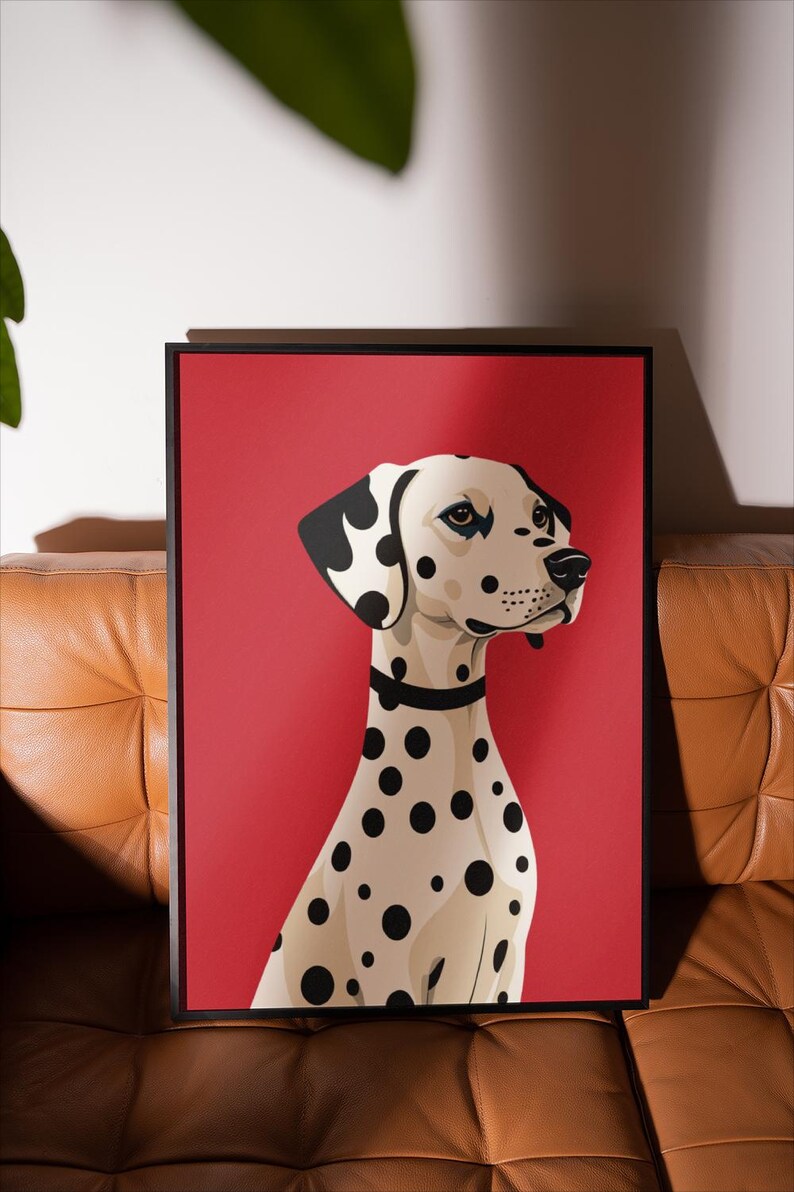 Dalmatian Wall Art, Maximalist Dog Print, Funky Home Decor, Boys Room ...