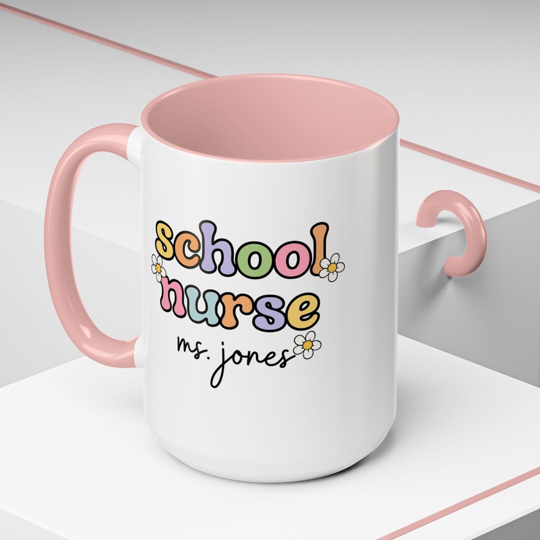 School Nurse Mug, Personalized School Nurse Gift, Funny Teacher Coffee ...