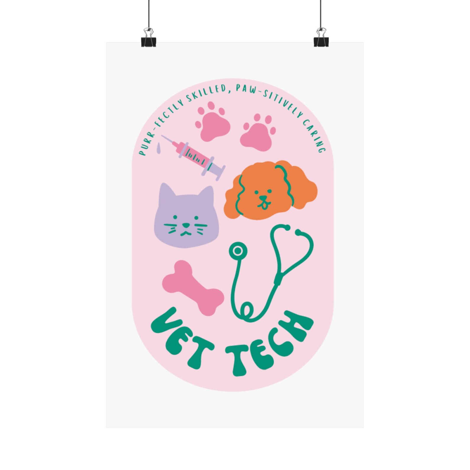 Vet Tech Poster, Matte Vertical Poster for Veterinary Technician, Vet ...
