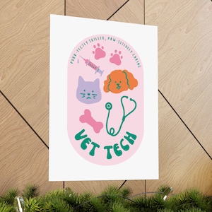 Vet Tech Poster, Matte Vertical Poster for Veterinary Technician, Vet ...