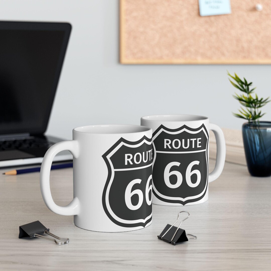 Vintage Route 66 Ceramic Mug, Road Trip Lover Gift, Travel Enthusiast ...