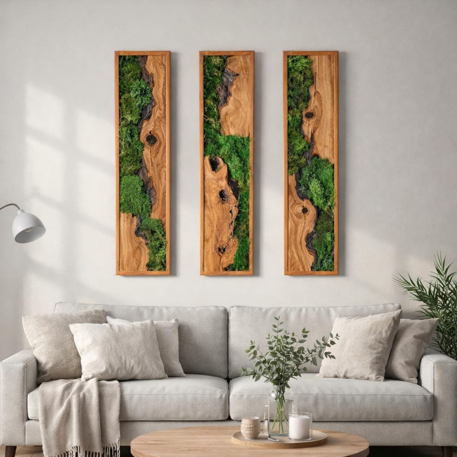 Rustic Moss Wall Art Natural Botanical Wood Frame Decor - Etsy
