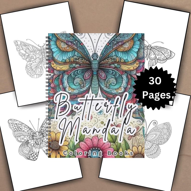 Butterflies Mandala Coloring Pages | Printable Adult Coloring Sheets ...