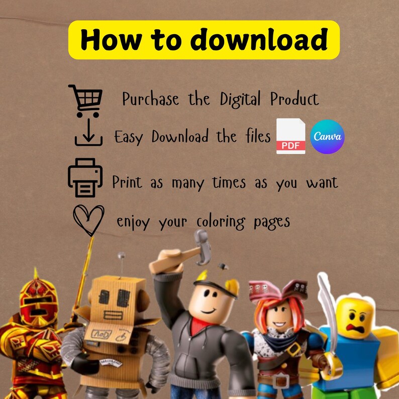 Roblox Coloring Book - for Kids - 30 Pages Fun and Creative Color Pages ...