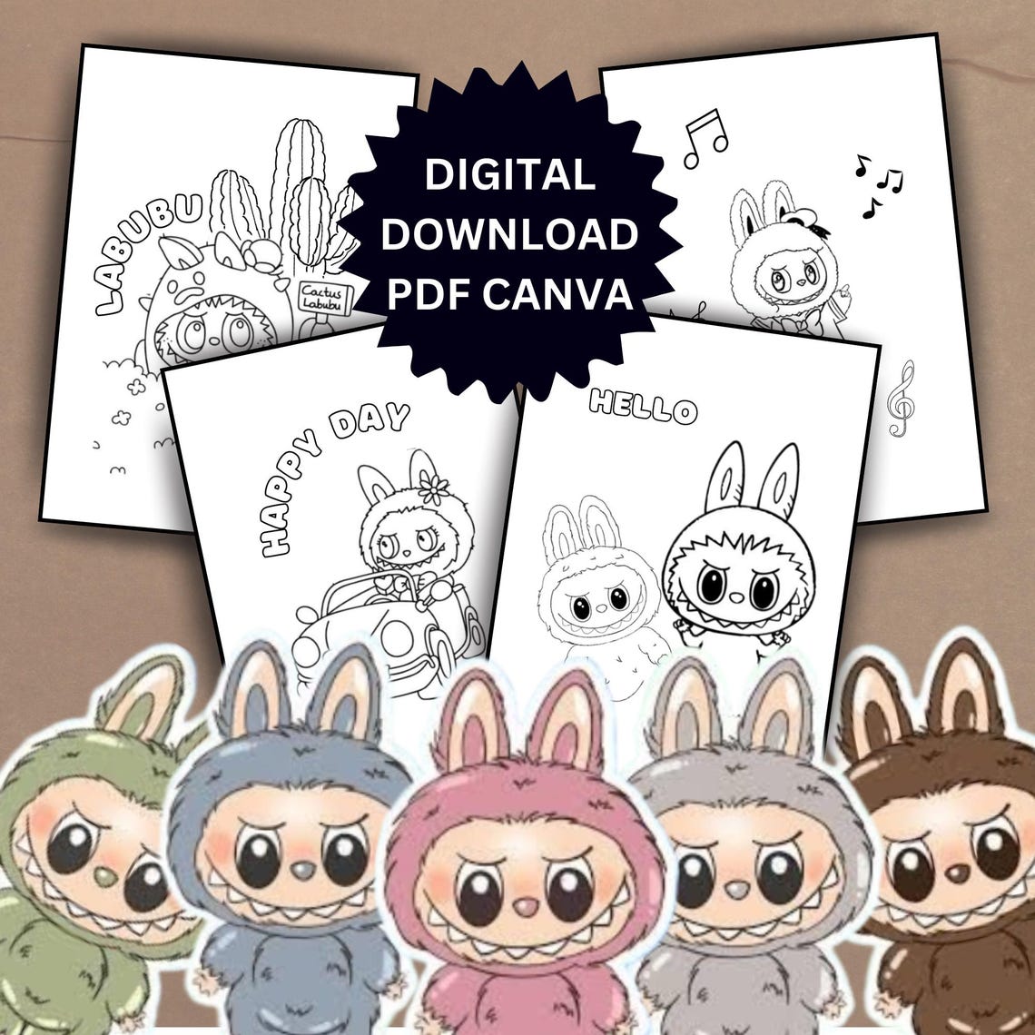 Labubu Coloring Fun - Cute Labubu Illustration - Fun Coloring Pages ...