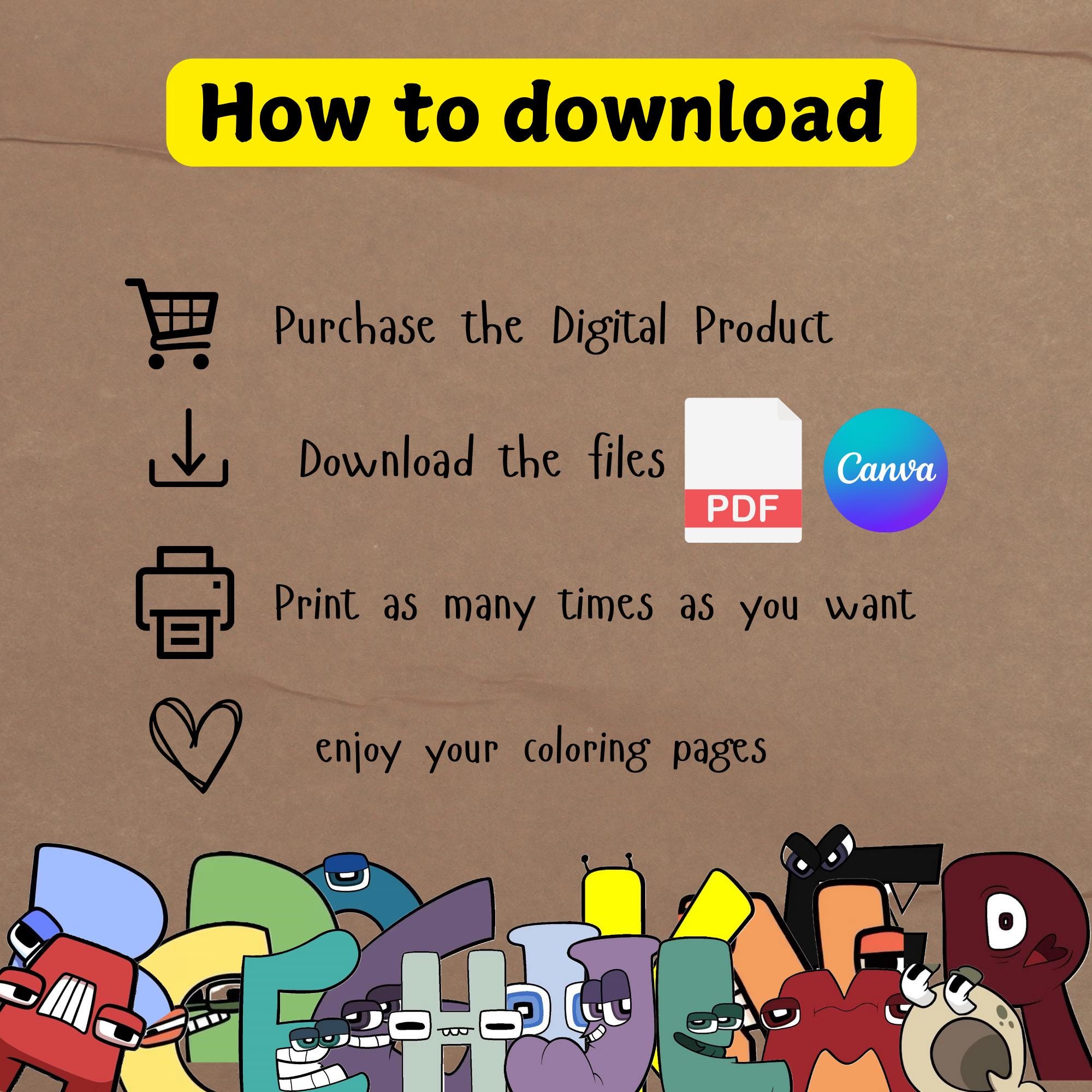 Alphabet Lore Coloring - Printable Kids Coloring Book - 34 Fun Designs ...