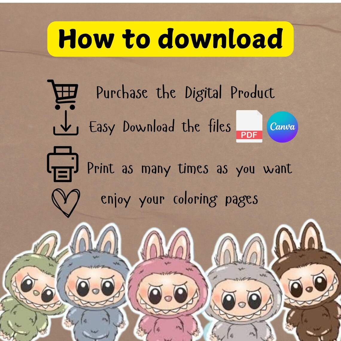 Labubu Coloring Fun - Cute Labubu Illustration - Fun Coloring Pages ...