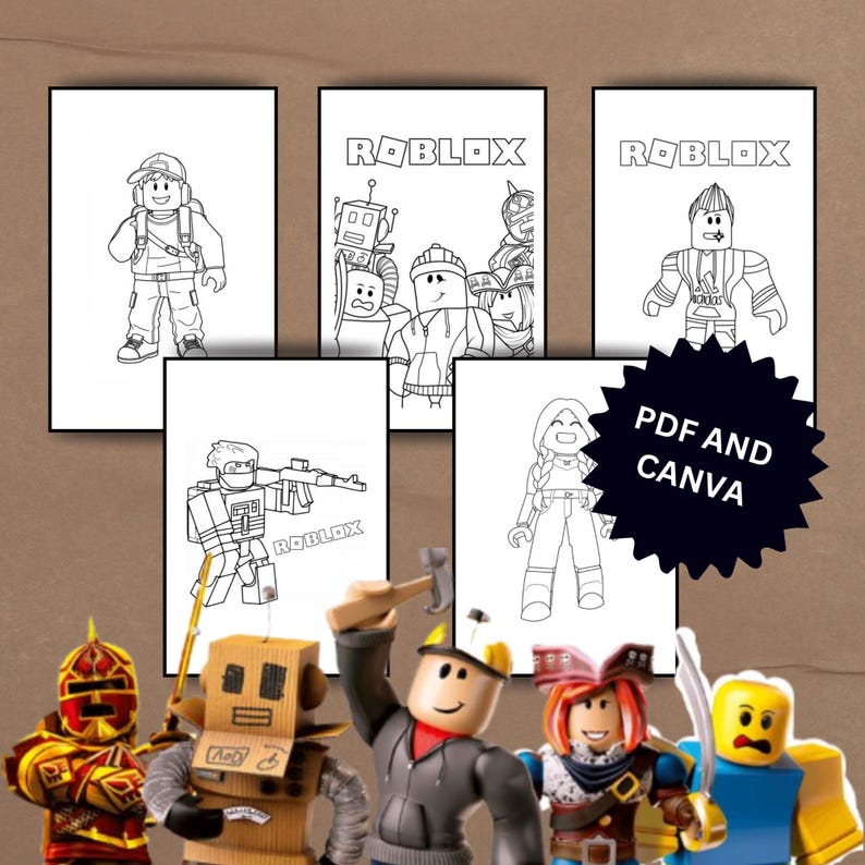 Roblox Coloring Book: 30 Pages of Fun Characters (A4 Digital Printing ...