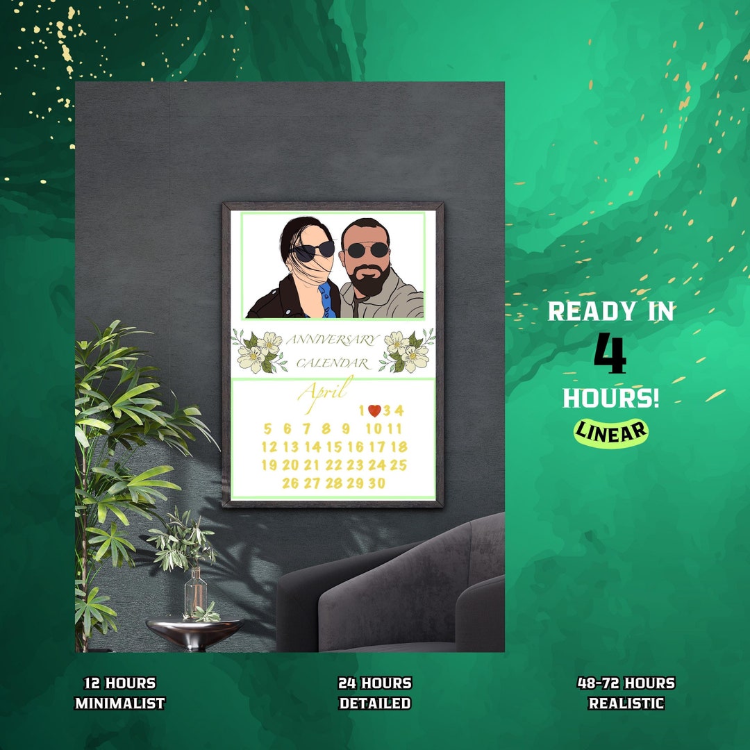 Custom Family Calendar, Personalized Calendar, Personel Gift, Faceless ...