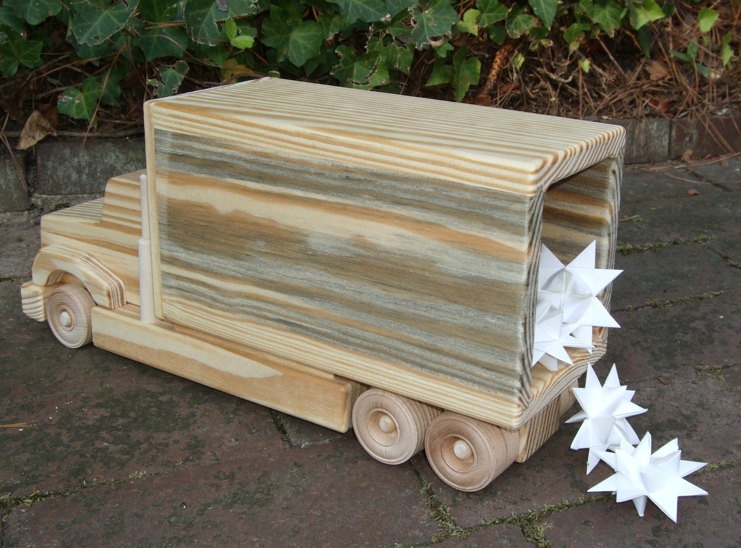 Wooden Toy Truck Tandem Axel Box Truck - Etsy