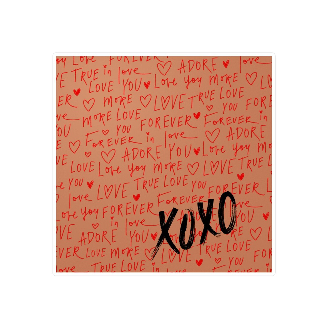 Valentines Day XOXO Sticker Kiss-cut Vinyl Decals, Love Stickers, Heart ...