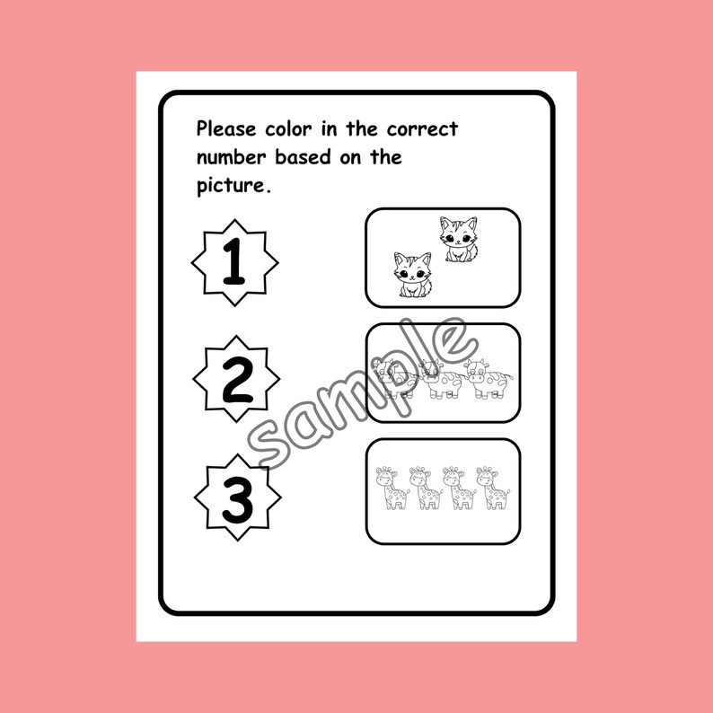 Number Activity Worksheet, Kindergarten Number Worksheet, Color-by ...
