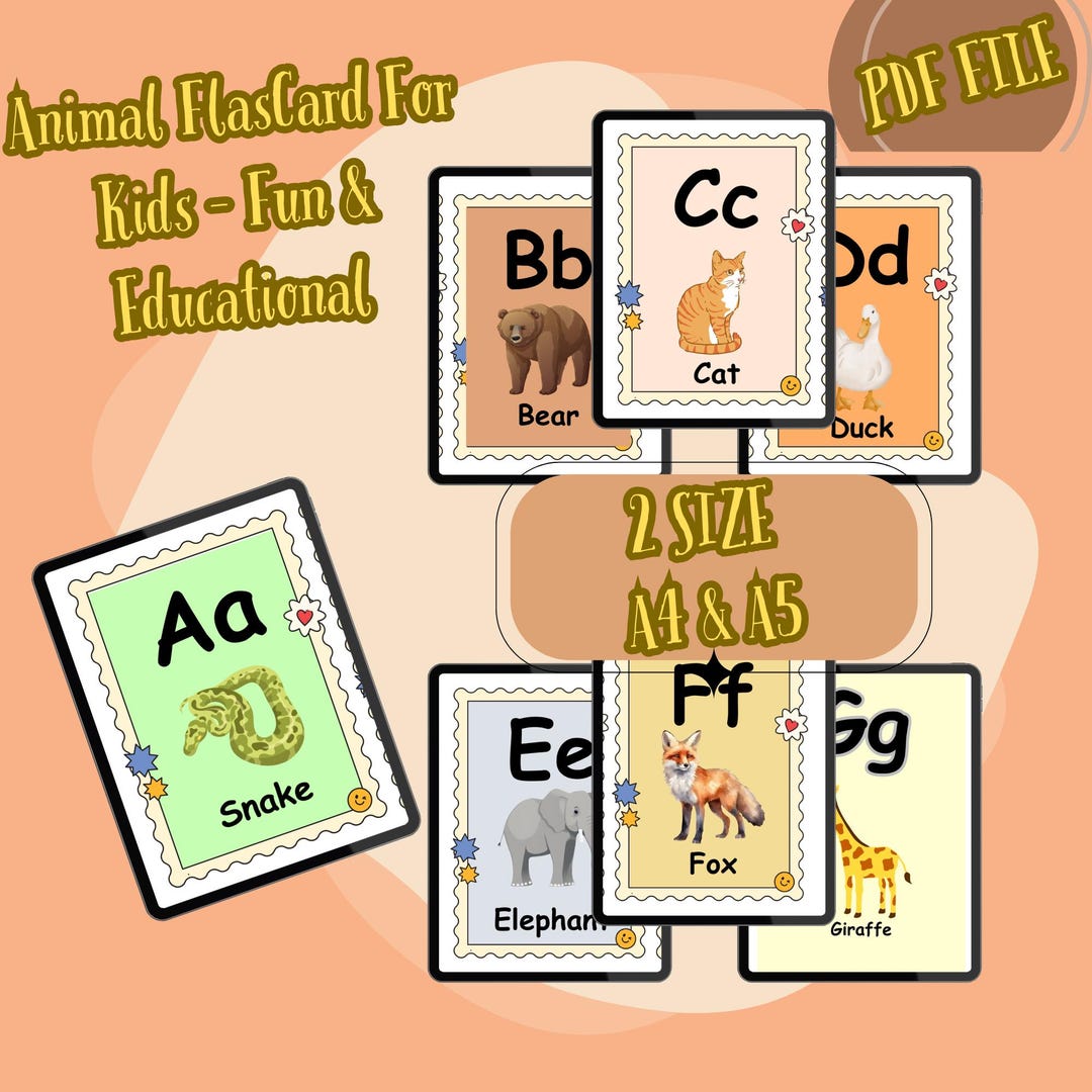 Baby Flash Cards, Animal Flashcards, ABC Flash Cards, Toddler Flash ...