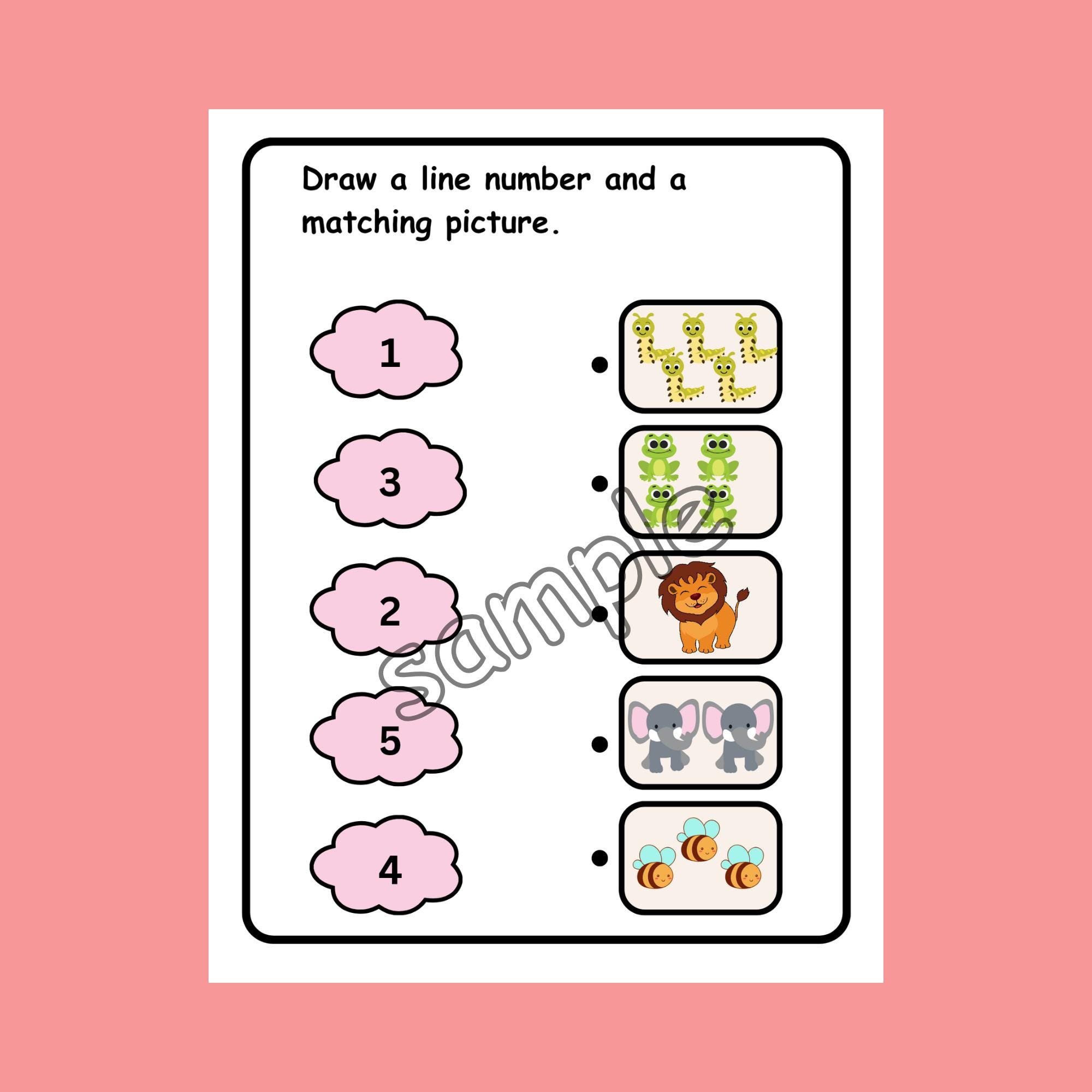 Number Activity Worksheet, Kindergarten Number Worksheet, Color-by ...