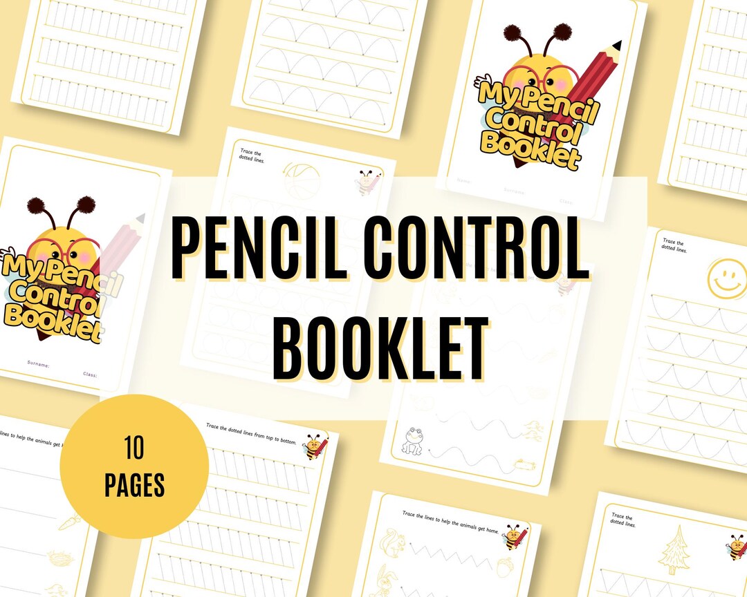 Pencil Control Booklet for Kids, Tracing Workbook, Handwriting Practice ...