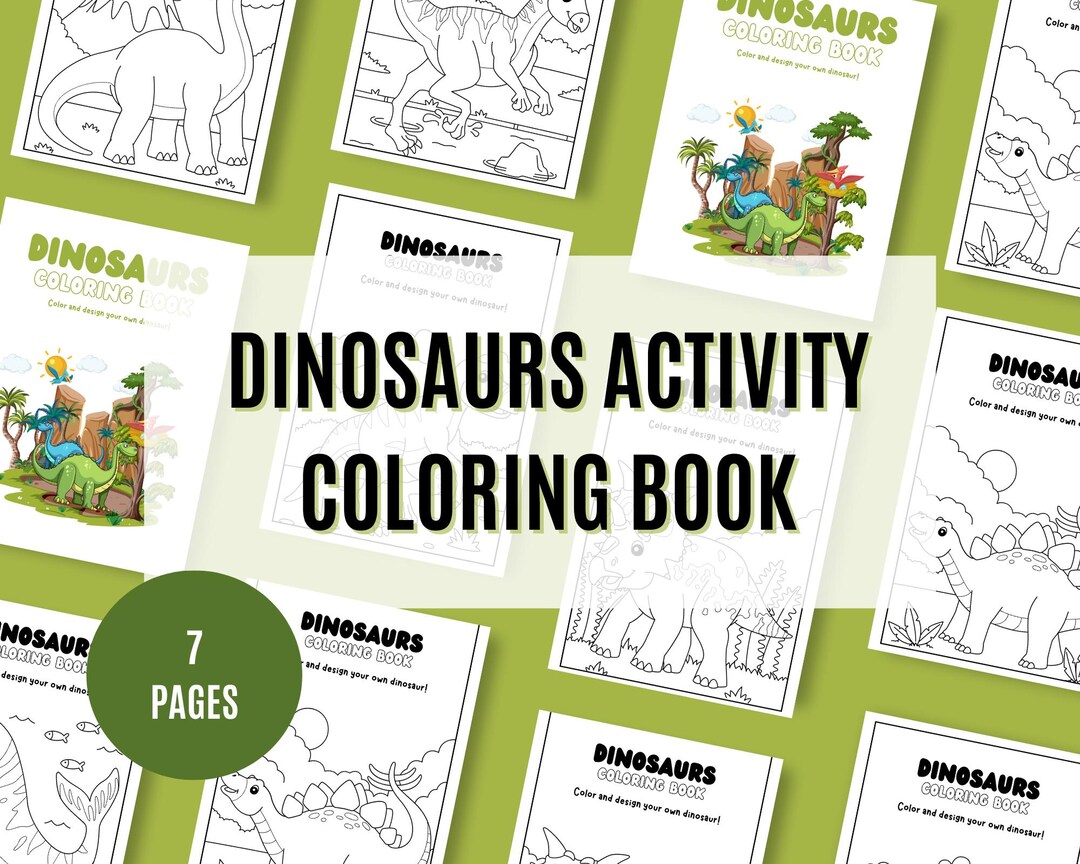 Dinosaur Activity Coloring Book, Dinosaurs Coloring Pages. Funny ...