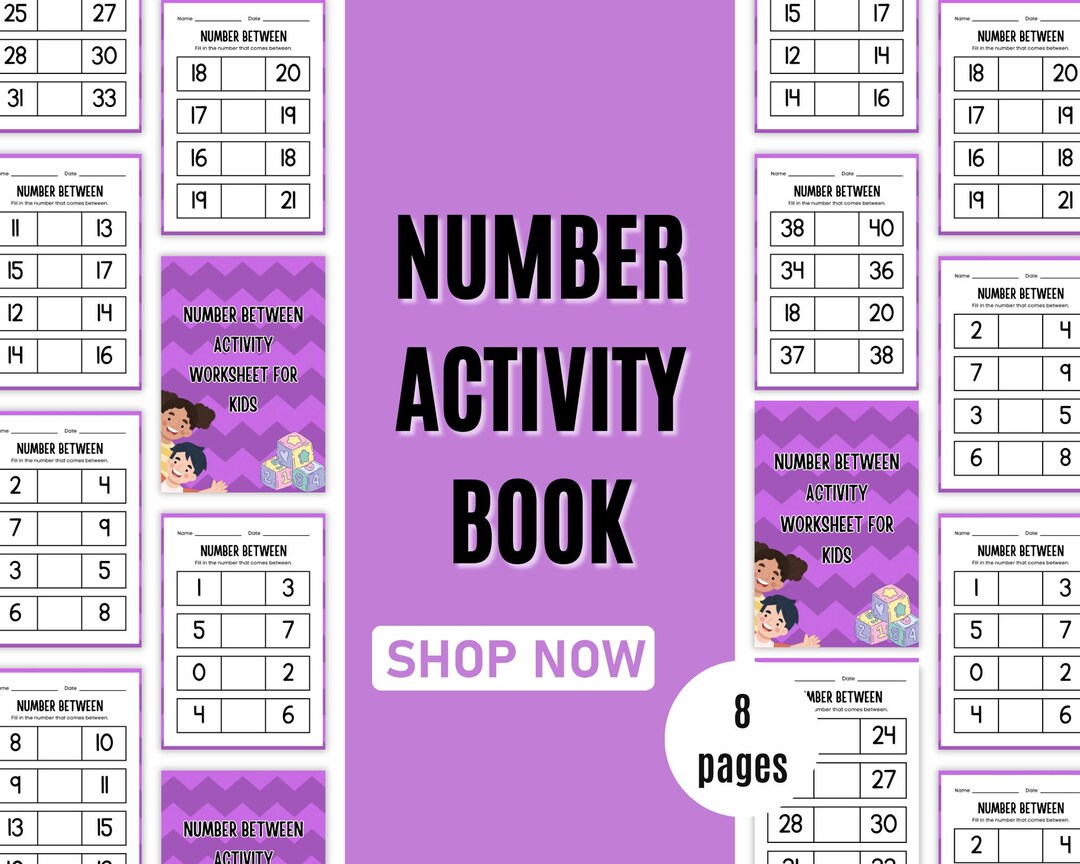 Number Activity Book, Number Between Fun - Interactive Activity Book ...