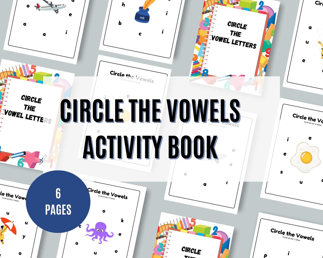 Vowel Activity Book for Kids, Learning Vowels, Vowels Printable, Vowels ...