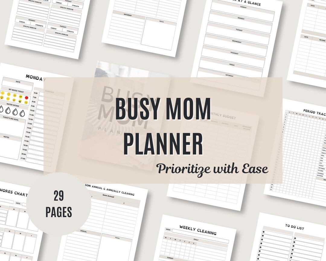 Mom Planner Stay at Home Mom Planner Printable Productivity Planner ...