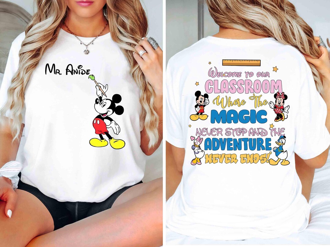Personalized Disney Teacher Back to School Png, Mickey & Friends First ...