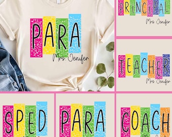 School Occupation Png Bundle, Custom Teacher Name Png, Back to School ...