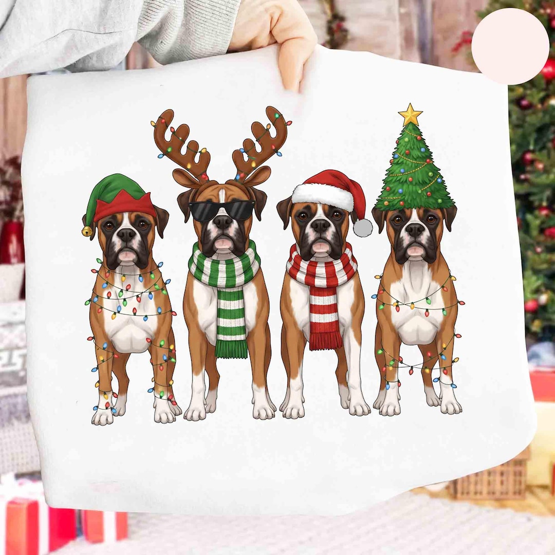 Christmas Boxer Png, Christmas Dog Png, Boxer Png, Dog Christmas Png ...