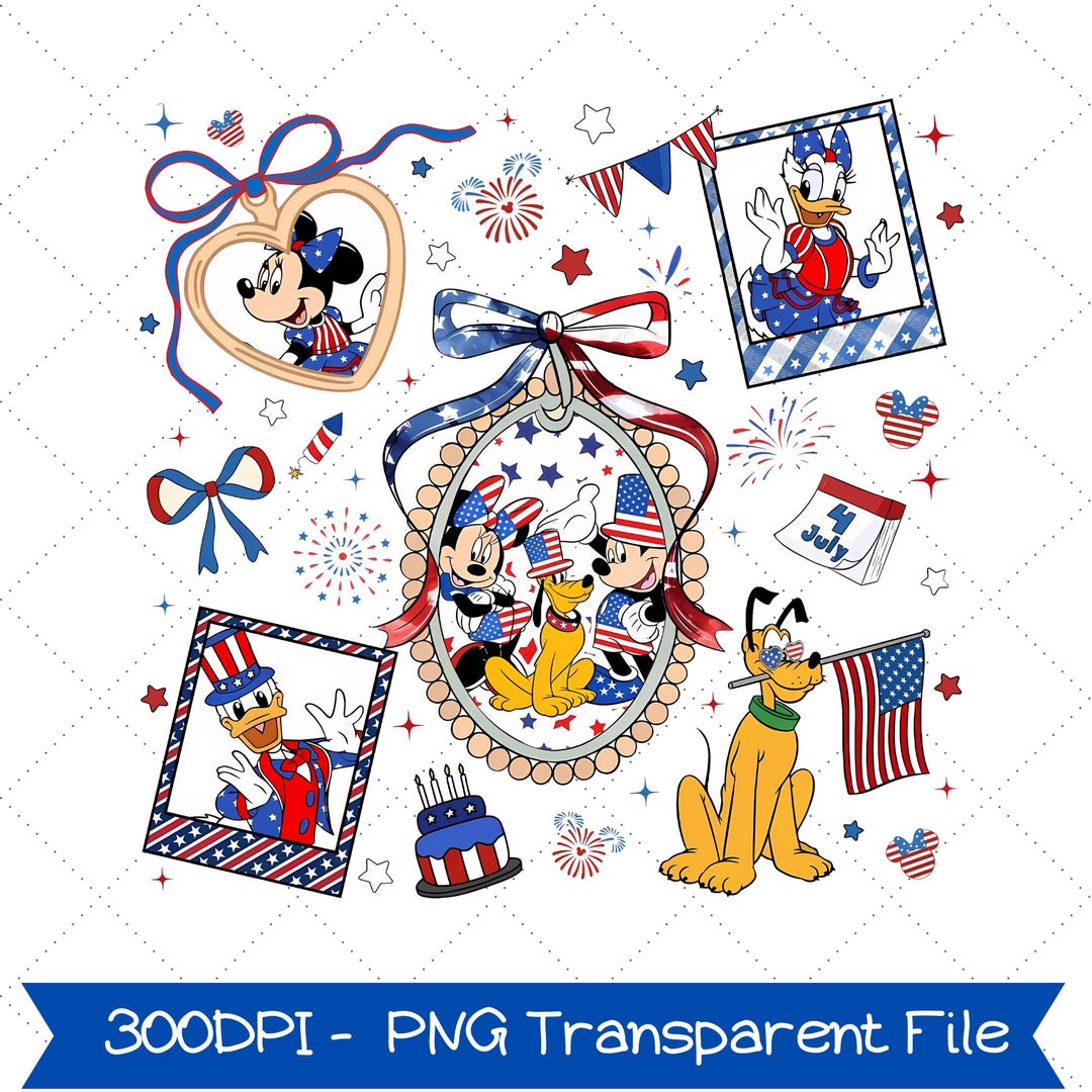 4th of July Mickey & Friends Png,disney Family Png Disney Trip Png ...