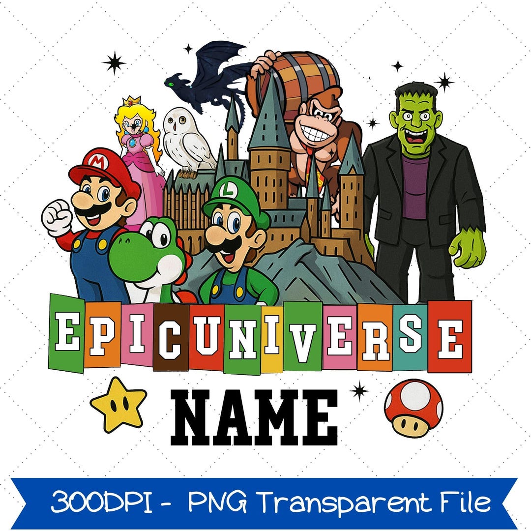 Personalized Epic Universe Png, Epic Universe Matching Png, Epic Family Vacation 2025 Png, Super ...