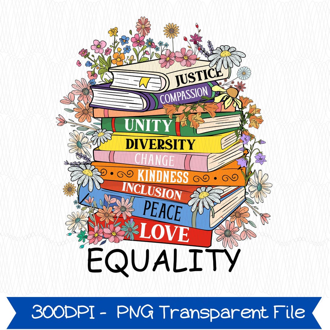 Equality Book Stack PNG, Social Justice Design (digital Download) - Etsy
