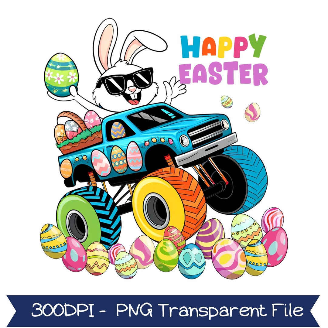 Easter Monster Truck Png, Monster Truck Easter Day Sublimation Png ...