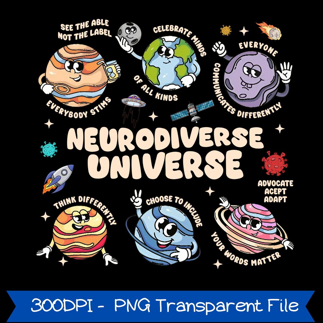 Neurodiverse Universe Png, Mental Health Awareness Png, Neurodiversity ...