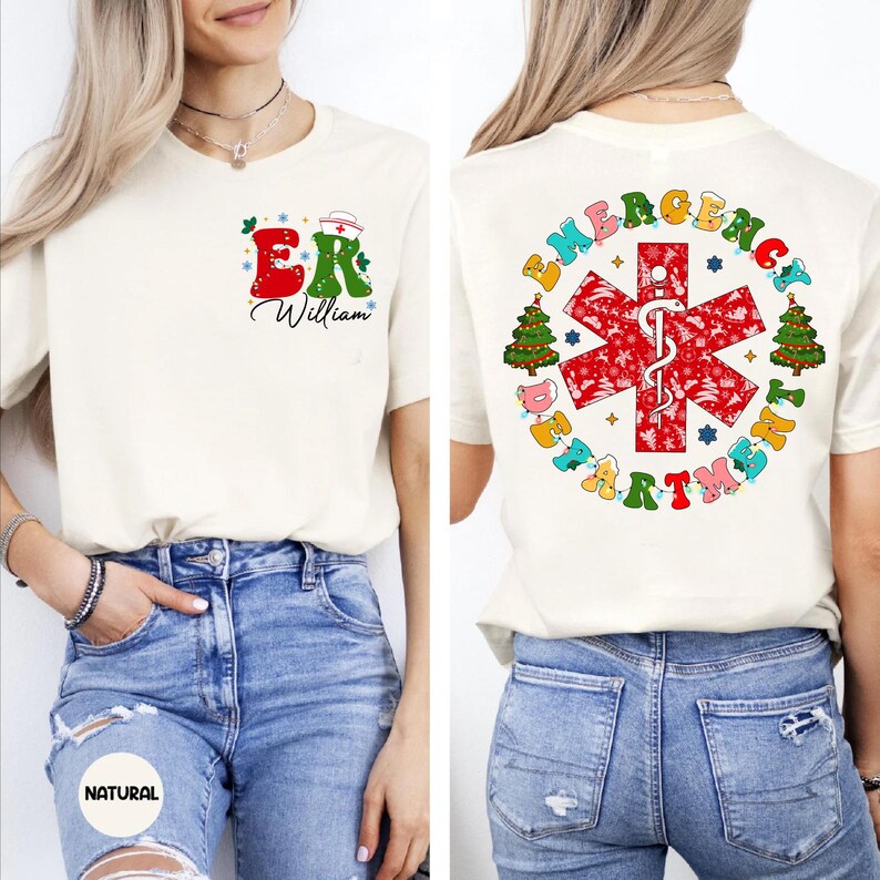 Personalized Emergency Department Christmas Png, Er Christmas Shirt ...