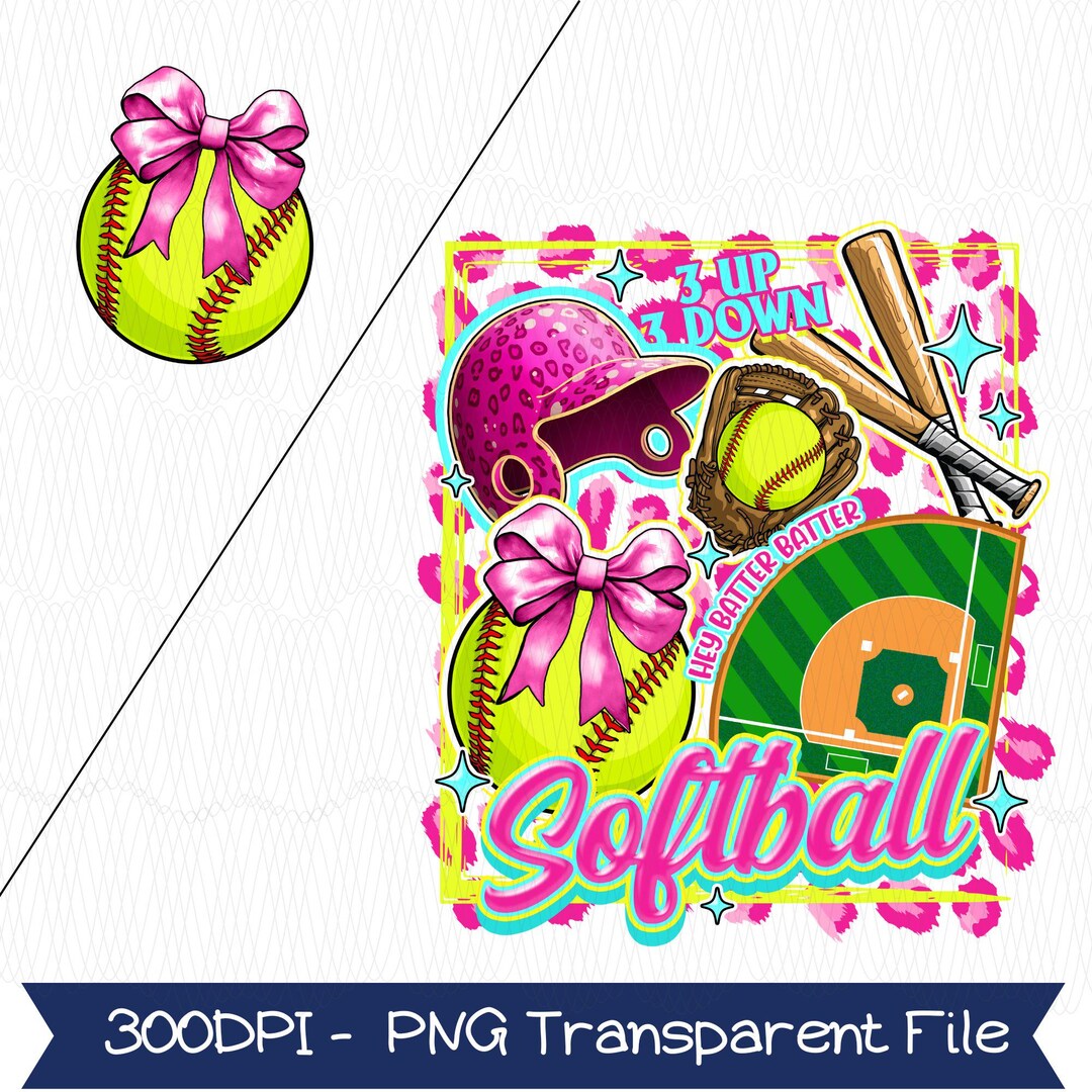 Preppy Softball Mama PNG, Brushstroke Glitter Design (digital Download ...