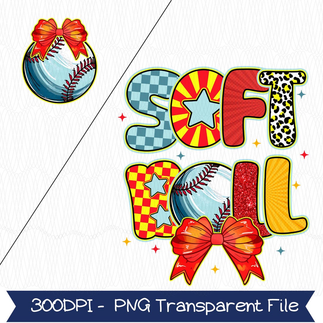 Softball Png, Preppy Bball Softball Season, Glitter Softball Preppy Png ...