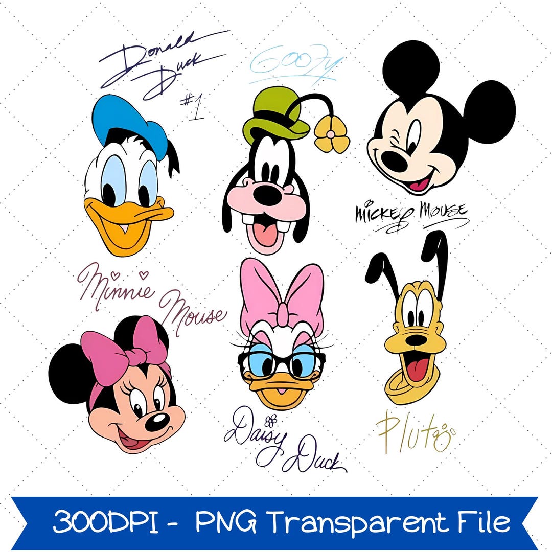 Mickey and Friends Signatures Png, Magical Disney Characters Png,disney ...