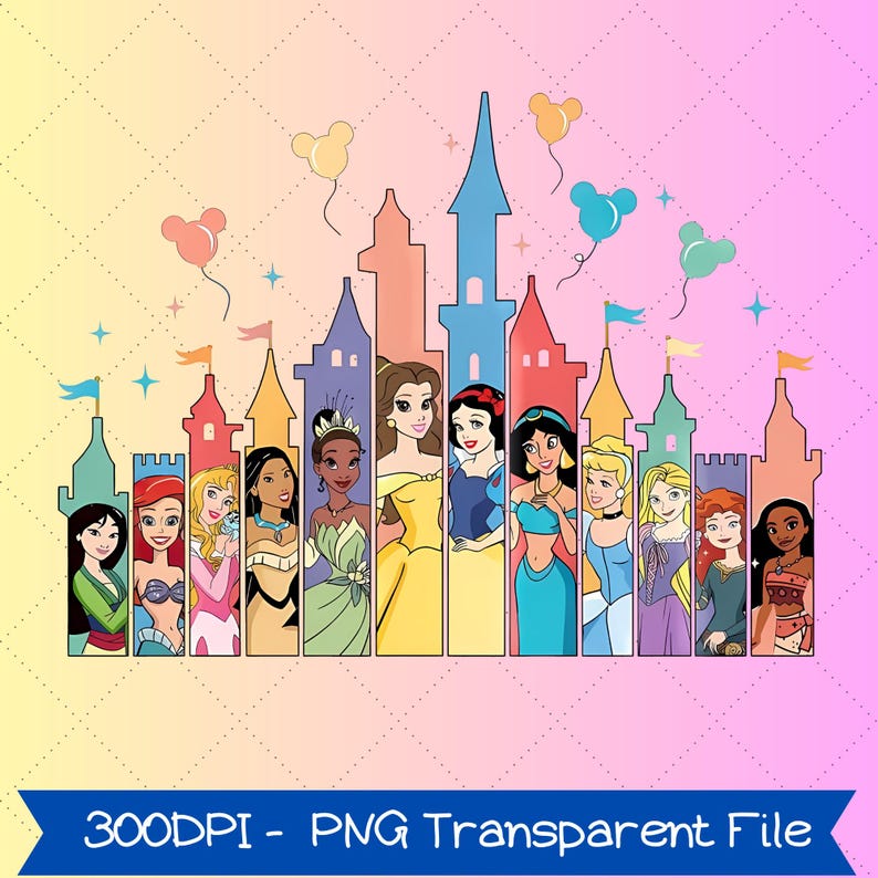 Princess Frame PNG Bundle, Family Vacation Trip (digital Download) - Etsy
