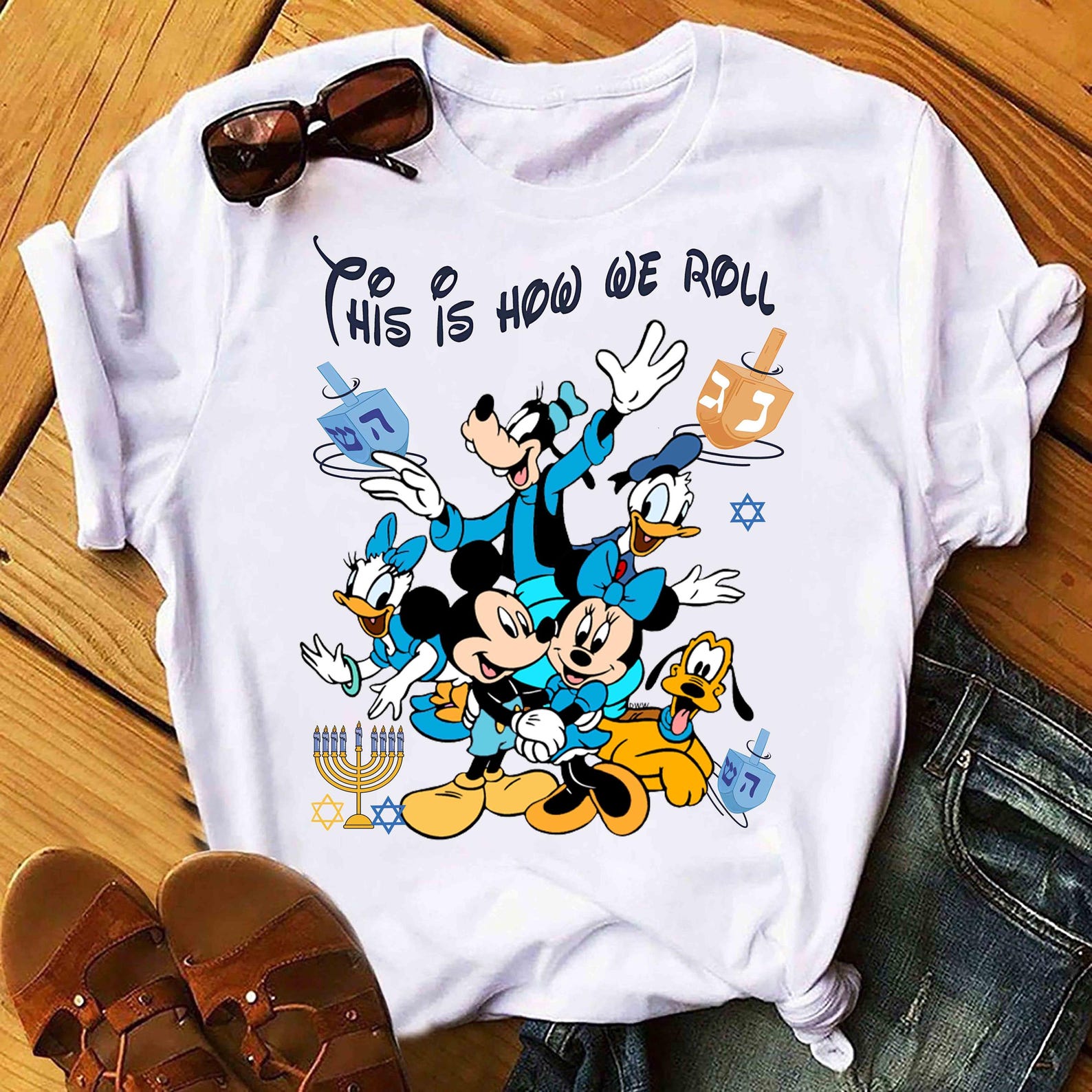 Disney This is How We Roll Png, Happy Hanukkah Png, Jewish Mickey and ...