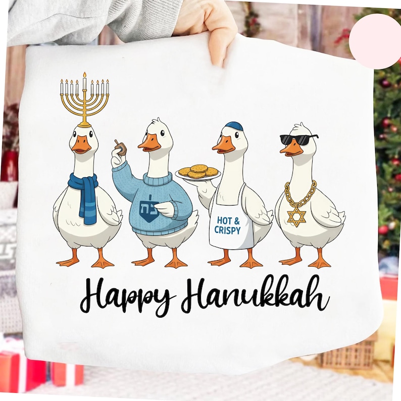 Funny Hanukkah Goose Png,silly Family Jewish Holiday Png,festive ...