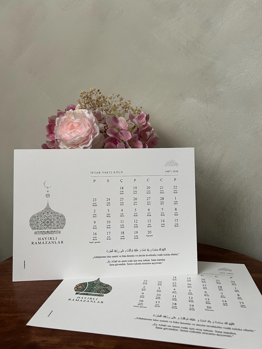 Ramadan Monthly Calendar 2026 | Imsakiye | Personalized - Etsy