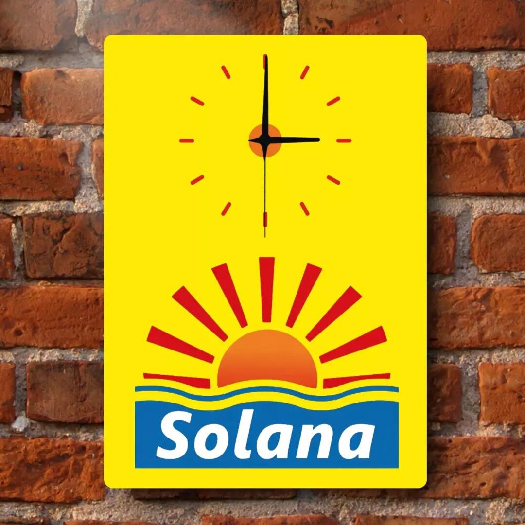 Custom Personalised Aluminium Metal Wall Clock Solana Hotel Benidorm TV ...