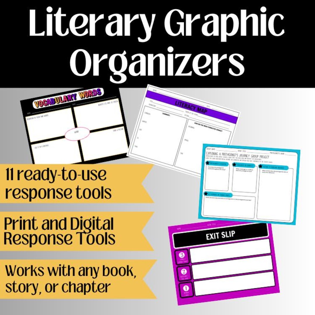 Literary Graphic Organizers | 11 No Prep Print & Digital ELA Tools ...