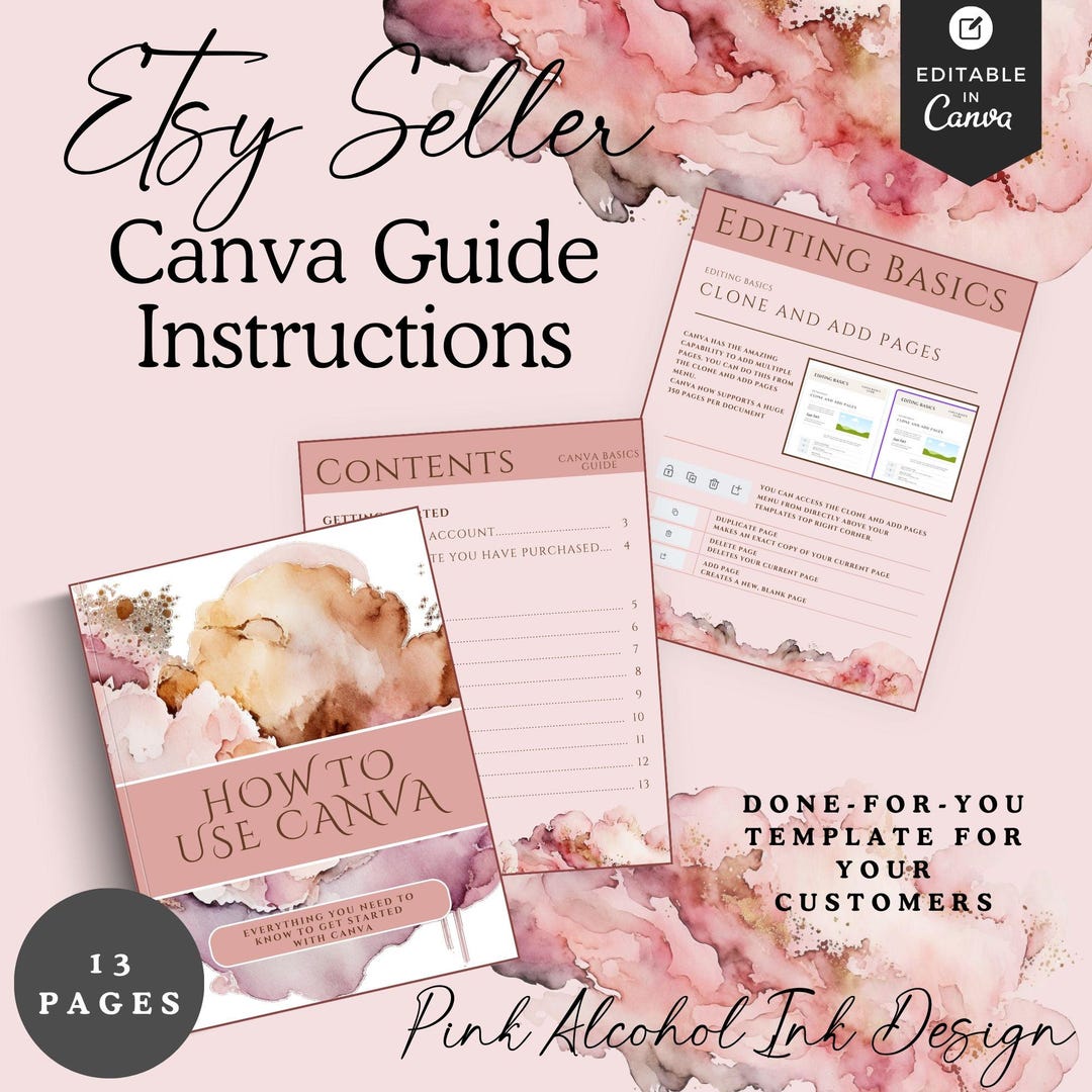 Canva Instructions Guide Template for Etsy Sellers, Digital Product ...