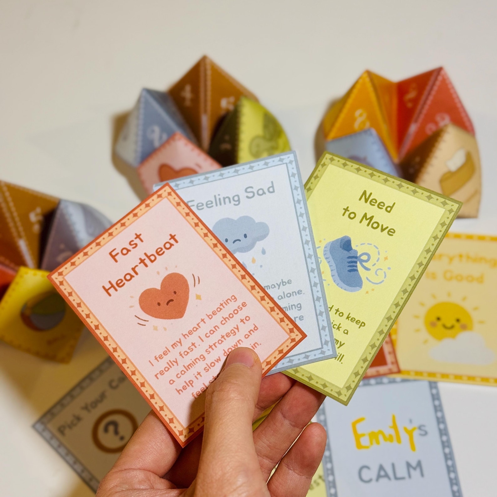 Feelings Cootie Catcher Printable – Kidsemotion Regulation Tool for ...
