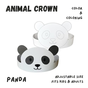 Printable Panda Crown: Kids Coloring Party Hats (PDF Downloadable - Etsy