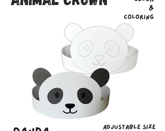 Panda Paper Crown - Printable, Crown Template, Animal Headband, Animal ...